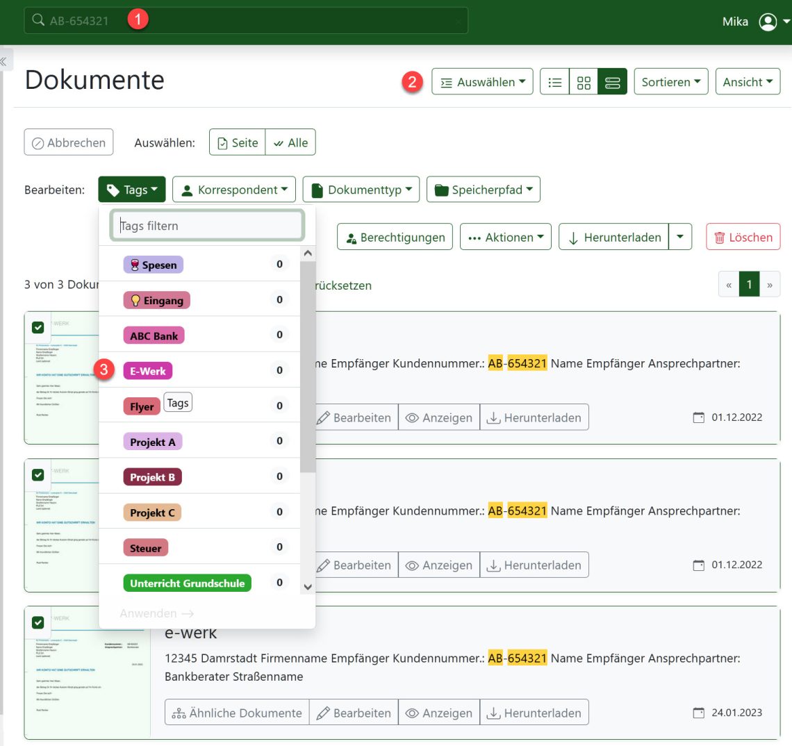 Paperless-ngx Teil 2: Suche & Tags - Digital Cleaning